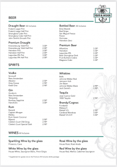 Marella Cruises All Inclusive Drinks List (and Menus) - Emma Cruises