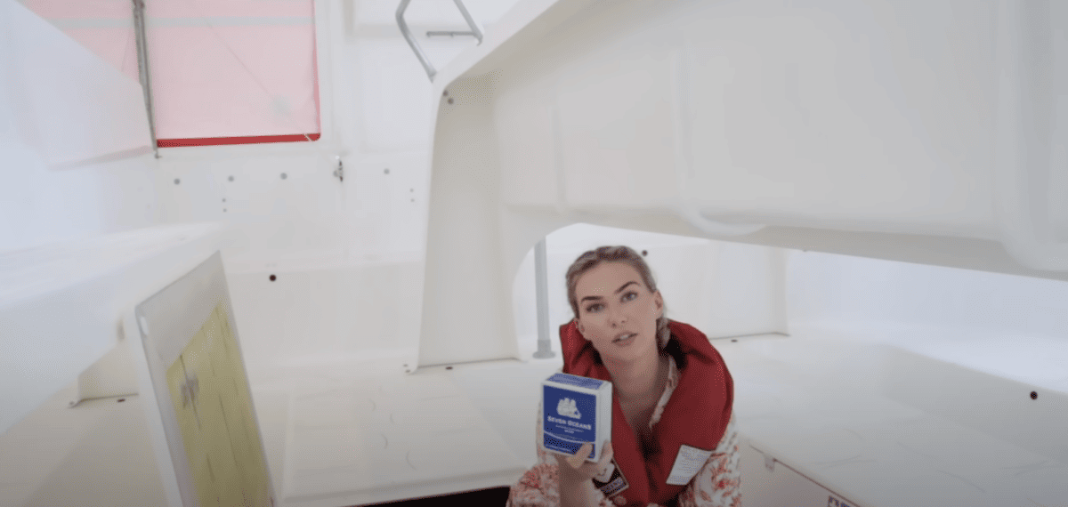inside cruise ship lifeboat food biscuit packet rations - Emma Cruises